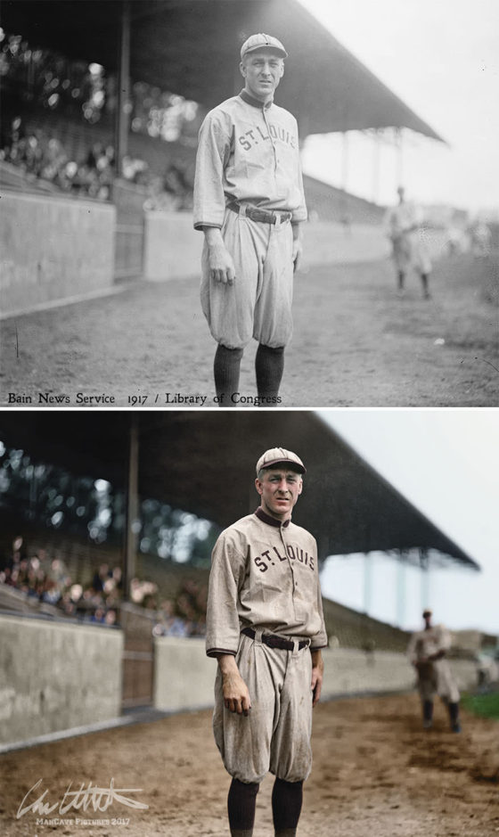 Stunning Century-Old Colorized Photos Of Baseball Players From Major ...
