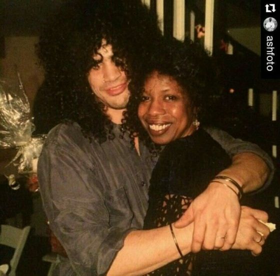 Ola Hudson with her son Slash. – Bygonely