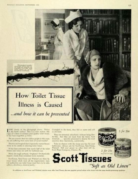 Vintage Ads Show How Companies Sold Toilet Papers from the Early-20th ...