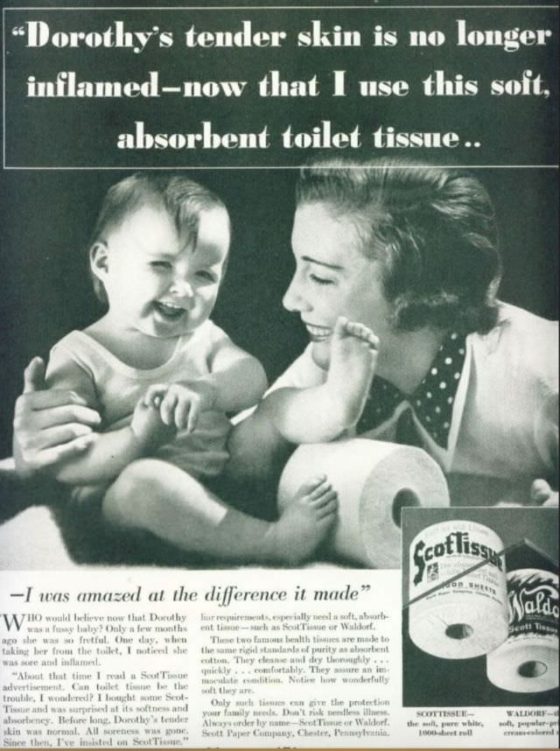 Vintage Ads Show How Companies Sold Toilet Papers from the Early-20th ...