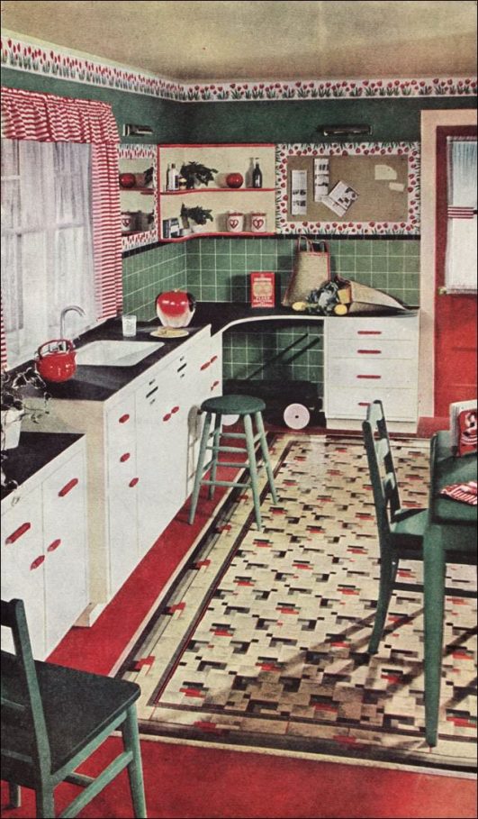 1940s Kitchen Styles: Beautiful Trendy American Kitchen Styles from the ...