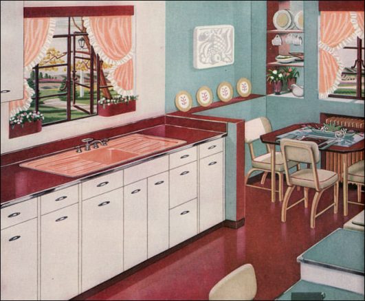 1940s Kitchen Styles: Beautiful Trendy American Kitchen Styles from the ...