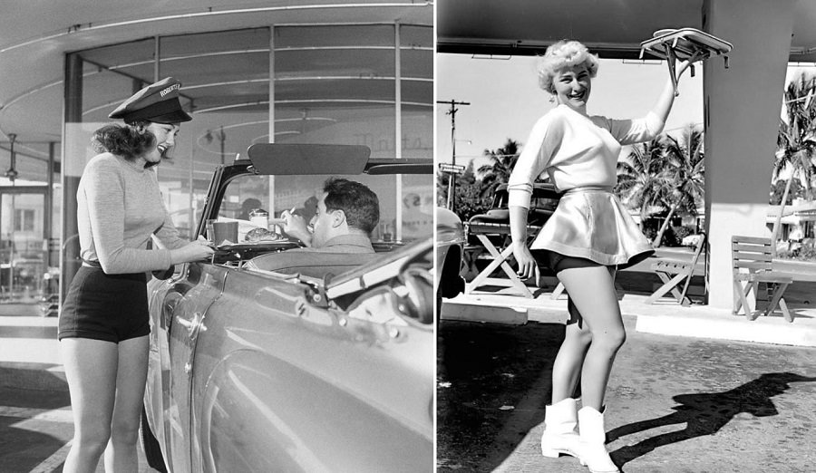 The History and Photos of Beautiful Carhop Girls from the 20th Century