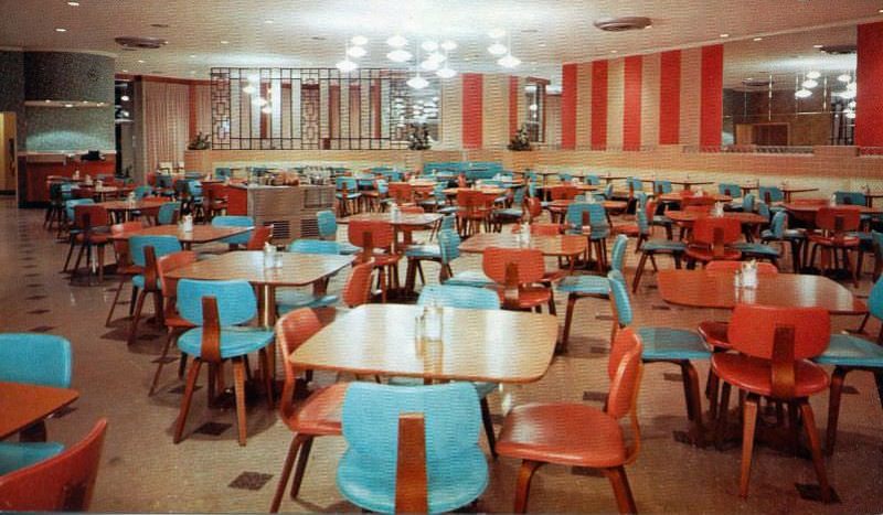 Vintage Postcards of American Cafeterias from the 1950s and 1960s