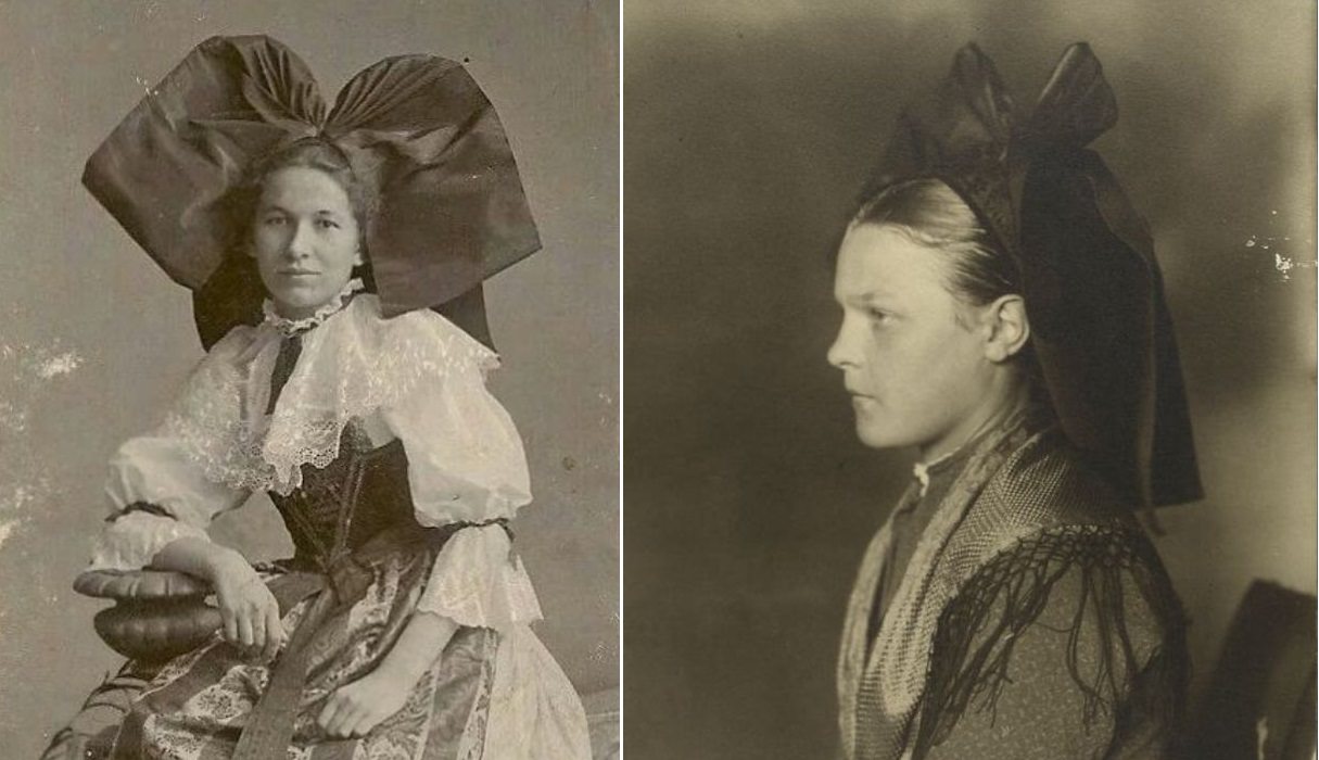 Alsatian Women in their Traditional Costumes and beautiful Headdress ...