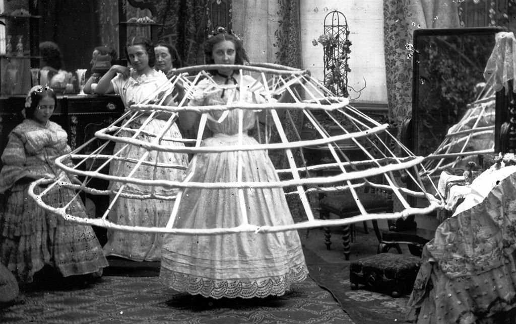 Women wearing Crinolines from the 19th Century
