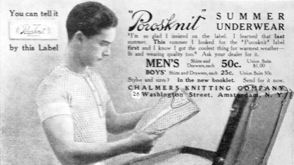 Vintage Ads for Porosknit Underwear for Men and Boys from the early 1900s