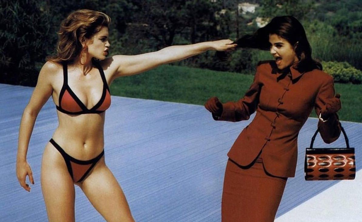 The Provocative Pair: Cindy Crawford and Helena Christensen in Vogue 1991